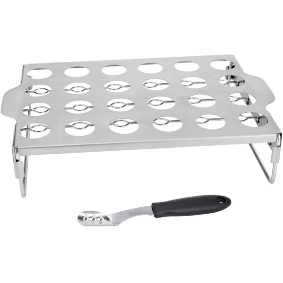 Kitchen | Stainless Steel Jalapeno Grill Rack W Bottom Supportive ...